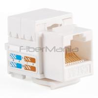 China CAT.6A UTP Keystone Jack 90 Degree Punch Down White - 500MHz 10Gbps Network Connector for sale
