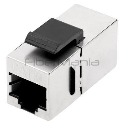 China Data Center Shielded Cat6 Coupler RJ45-RJ45 STP Inline Connector 125V 1.5A Silver Housing for sale