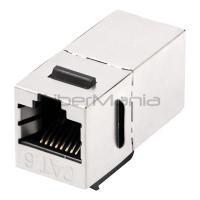 China Data Center Shielded Cat6 Coupler RJ45-RJ45 STP Inline Connector 125V 1.5A Silver Housing for sale