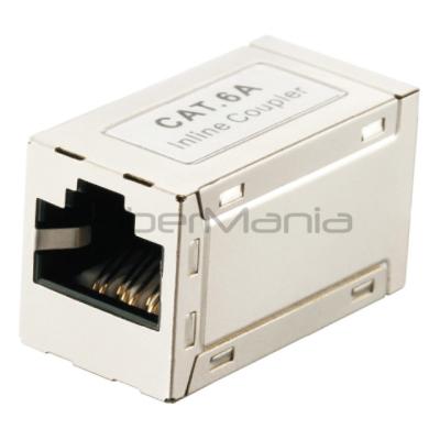 China CAT.6A STP Shielded RJ45 Inline Coupler - 1000Base-T Compatible, 750 Cycle Durability, Nickel Copper Shell for sale