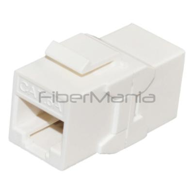 China White CAT.6A UTP RJ45 Inline Coupler Keystone Type 10Gbps 500MHz Network Cable Connector for sale