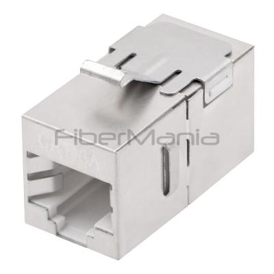 China CAT.6A STP Inline Coupler RJ45-RJ45 Shielded Ethernet Extender for 10G Networks with 750-Cycle Durability for sale