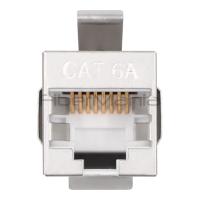 China CAT.6A STP Inline Coupler RJ45-RJ45 Shielded Ethernet Extender for 10G Networks with 750-Cycle Durability for sale