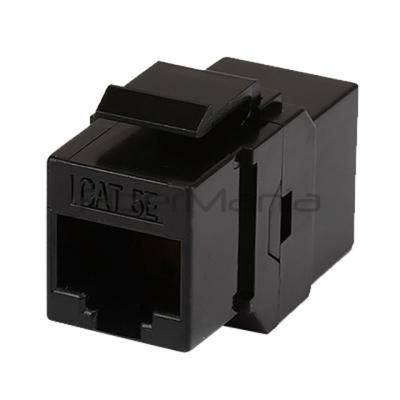 China Black CAT.5E UTP Keystone Inline Coupler with 1000BASE-T Support and 100MHz Frequency for sale