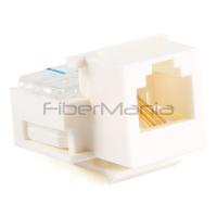 China CAT.3 RJ11 6P4C Toolless Keystone Jack - 16MHz Bandwidth, 50μ Gold Plating, White Color for sale