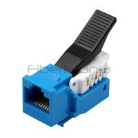 China UL Listed CAT.6 UTP Toolless Keystone Jack Blue - 50 Micron Gold Plating, 125V 1.5A Rating for sale
