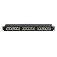 China 19 Inch 1U CAT.5E FTP Patch Panel 24 Ports with Dual IDC Termination for Gigabit Ethernet Networks for sale