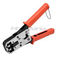 China Professional Modular Crimping Tool for RJ45/8P8C, RJ12/6P6C, RJ11/6P4C Plugs with Carbon Steel Construction for sale