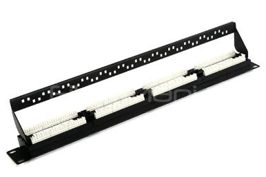 China 19-inch 1U CAT.6 UTP 24-Port Patch Panel with Dual IDC Blocks, Black Finish for Network Infrastructure for sale