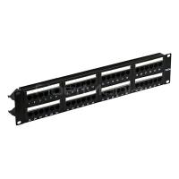 China 19-inch 2U CAT.5E UTP 48-Port Copper Patch Panel with Dual IDC and Labeling System for sale