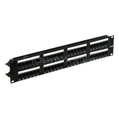 China 19-inch 2U CAT.5E UTP 48-Port Copper Patch Panel with Dual IDC and Labeling System for sale
