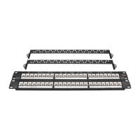 China 2U 48 Port Cat6 UTP Network Patch Panel with 10G Support and UL94V-0 Rating for 19