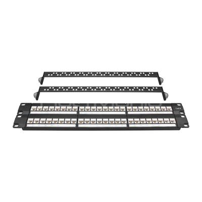 China 2U 48 Port Cat6 UTP Network Patch Panel with 10G Support and UL94V-0 Rating for 19