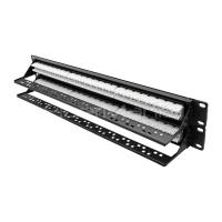 China 2U 48 Port Cat6 UTP Network Patch Panel with 10G Support and UL94V-0 Rating for 19