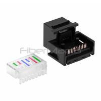 China CAT.3 RJ12 6P6C Toolless Telephone Keystone Jack with 50μ Gold Plating, 125V AC Rating, -20°C to 60°C Temperature Range for sale