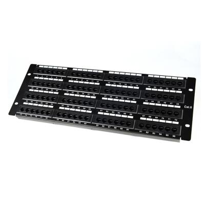 China 19-inch 4U CAT.6 UTP Network Patch Panel 96 Ports with 250MHz Bandwidth and UL94V-0 Rating for sale