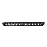 China 19-Inch 1U 24 Port STP Staggered Blank Patch Panel for Cable Management - 1.5mm SPCC Steel Construction for sale