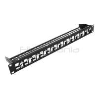 China 19-Inch 1U 24 Port STP Staggered Blank Patch Panel for Cable Management - 1.5mm SPCC Steel Construction for sale