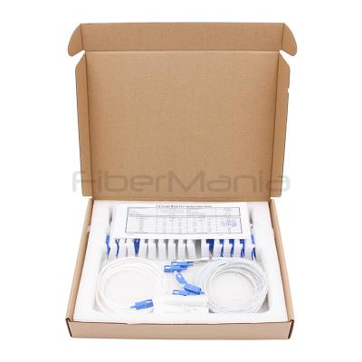 China Steel Tube 900um 1x4 PLC Splitter with SC/UPC Connectors - 1260-1650nm Wavelength, 7.3dB Insertion Loss for sale