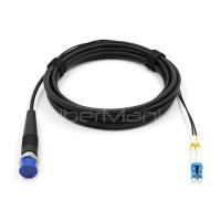 China RDC Socket to LC/UPC 2 Cores OS2 Outdoor G657A1 TPU Patch Cord 2.0mm for sale