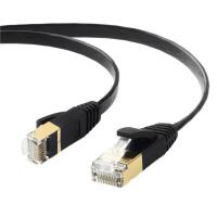 China T568B CAT7 U/FTP 10GbE Shielded Flat Ethernet Cable with 600MHz Bandwidth and 10Gbps Speed for sale