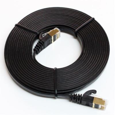 China T568B CAT7 U/FTP 10GbE Shielded Flat Ethernet Cable with 600MHz Bandwidth and 10Gbps Speed for sale