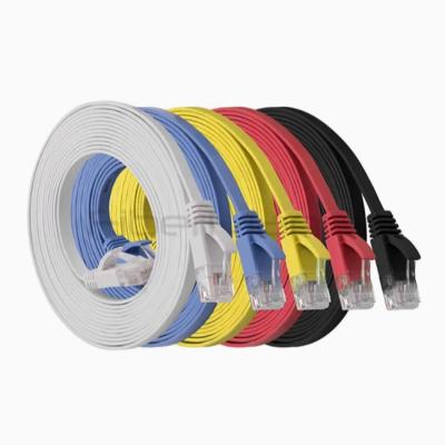 China CAT6 UTP RJ45 30AWG 550MHz Flat Ethernet Patch Cable - 1-100M Length Options for sale