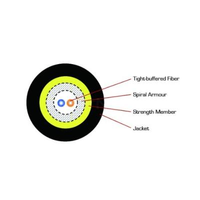 China Duplex Round Base Station Optical Fiber Cable 2 Core 9/125 OS2 Outdoor for sale