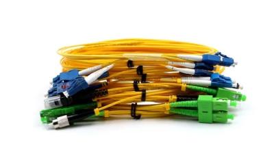 China Factory Direct 12/6 Core MPO to LC Fiber Optic Patch Cord Dual Core Low Loss ≤0.2dB for sale