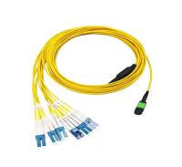 China Factory Direct 12/6 Core MPO to LC Fiber Optic Patch Cord Dual Core Low Loss ≤0.2dB for sale