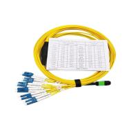 China Factory Direct 12/6 Core MPO to LC Fiber Optic Patch Cord Dual Core Low Loss ≤0.2dB for sale