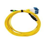 China Factory Direct 12/6 Core MPO to LC Fiber Optic Patch Cord Dual Core Low Loss ≤0.2dB for sale