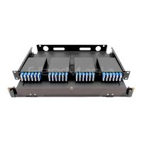 China Rack Mount 4xMTP MPO to LC Duplex Fiber Patch Panel 120 Fibers 1U 19 Inch Black for sale