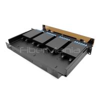 China Rack Mount 4xMTP MPO to LC Duplex Fiber Patch Panel 120 Fibers 1U 19 Inch Black for sale