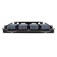 China Rack Mount 4xMTP MPO to LC Duplex Fiber Patch Panel 120 Fibers 1U 19 Inch Black for sale