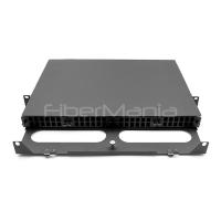 China Rack Mount 4xMTP MPO to LC Duplex Fiber Patch Panel 120 Fibers 1U 19 Inch Black for sale