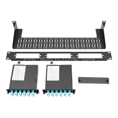 China 19inch 1U 36 Fibers MPO MTP Fiber Optic Patch Panel with Cassette MTP-12 Rear Adapter for sale