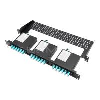 China 19inch 1U 36 Fibers MPO MTP Fiber Optic Patch Panel with Cassette MTP-12 Rear Adapter for sale
