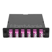 China 6 LC Duplex 12 Cores MPO MTP Fiber Optic Cassette OM4 40G 100Gbps for sale