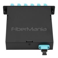 China 12 Fibers MTP to LC Cassette with Zirconia Ceramic Sleeves Aluminium Body Type A Polarity 129mm x 155mm for sale