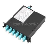 China 12 Fibers MTP to LC Cassette with Zirconia Ceramic Sleeves Aluminium Body Type A Polarity 129mm x 155mm for sale