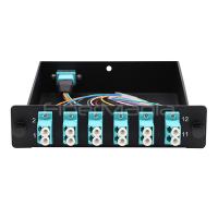 China MTP-LC Cassette Module 12 Fiber OM3 Multimode Zirconia Ceramic Sleeve Aluminum Body for High Density Networks for sale