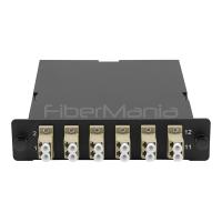 China 12 Fibers MTP-LC Duplex Cassette 6 Ports Type A OM1 Multimode with Zirconia Ceramic Sleeves for sale