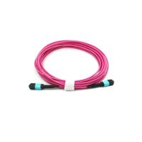 China 12 Fiber OM4 50/125μm MPO Trunk Cable 3.0mm OD Elite Low Loss for sale