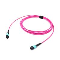 China 12 Fiber OM4 50/125μm MPO Trunk Cable 3.0mm OD Elite Low Loss for sale