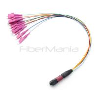 China MTP to LC MPO Fanout Cable 12 Core Corning ClearCurve Fiber Plug and Play for sale