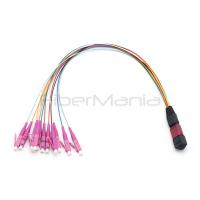 China MTP to LC MPO Fanout Cable 12 Core Corning ClearCurve Fiber Plug and Play for sale