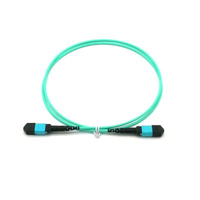 China 24 Fibers MPO Jumper 0.35dB Max Insertion Loss OM3 Multimode LSZH Type A for High-Speed Data Transmission for sale