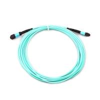 China MPO-MPO Fiber Patch Cord OM3 50/125 12-Core 40G 100G Low Loss 0.3dB for sale