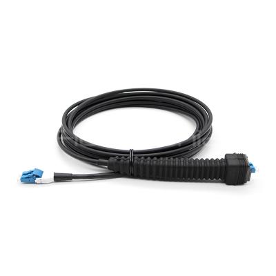 China Outdoor NSN to LC/UPC Uniboot OS2 Duplex LSZH Fiber Patch Cable IP67 for sale